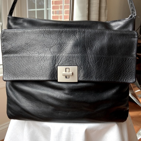 Renato Angi | Bags | Renato Angi Black Leather Messenger Crossbody Bag ...